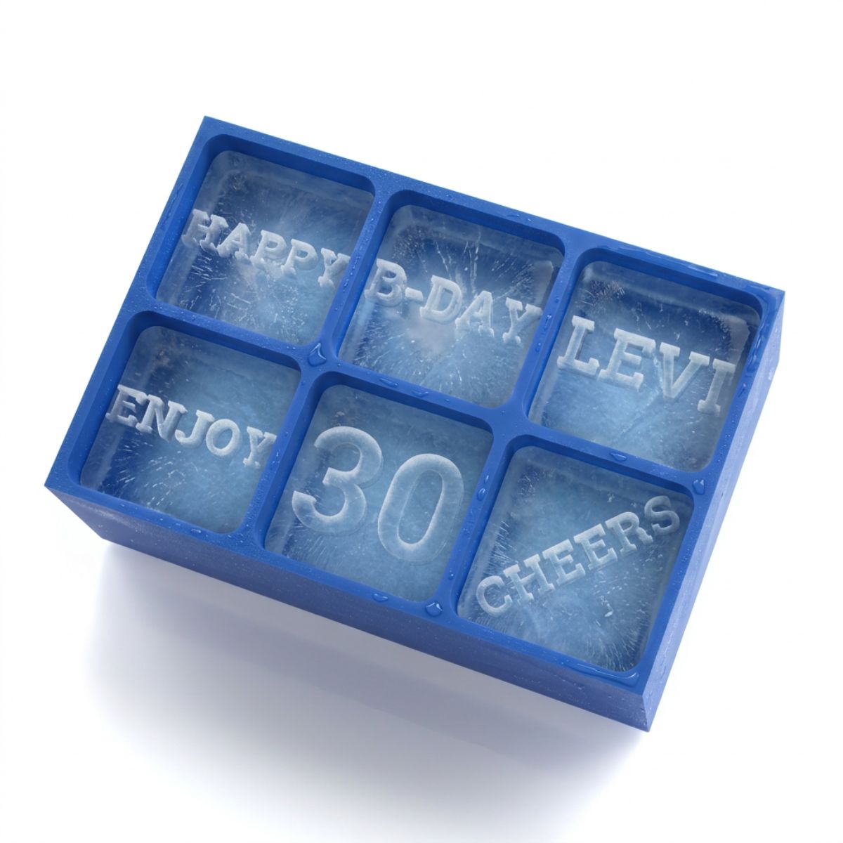 Birthday Bar Upgrade – Custom 30th Ice Tray for Levi in Cool Blue ...